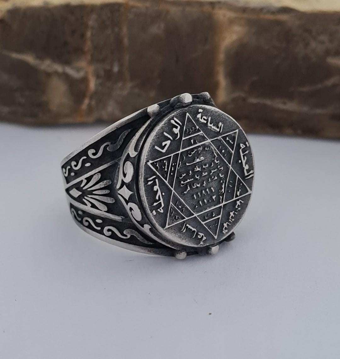 Handmade Silver Seal of Solomon Ring, Men's Statement Ring, Unique ...