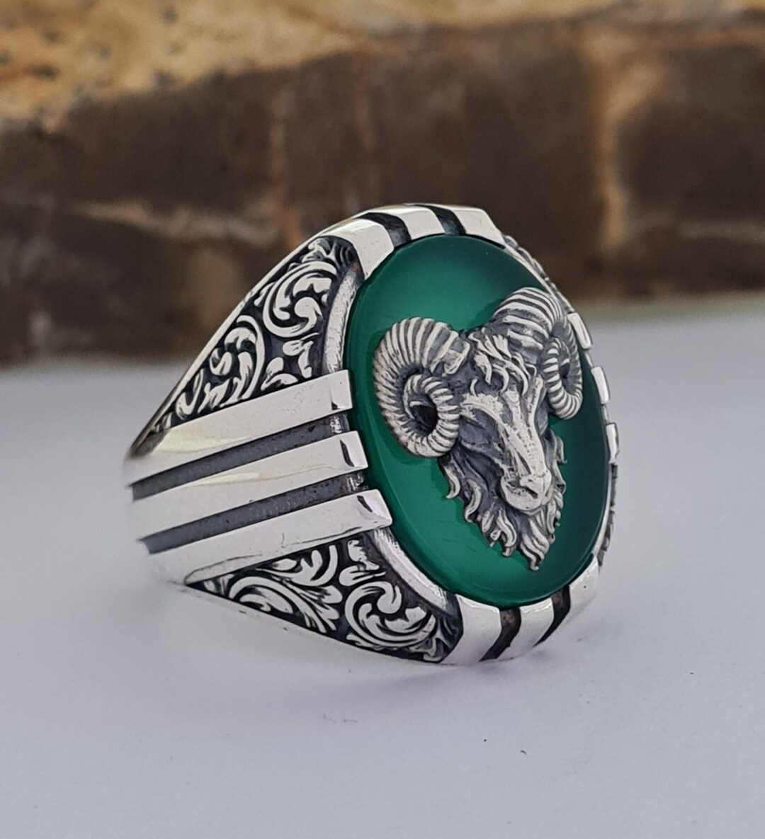 Handmade Ram Head Ring- Handmade Unisex Ram Head Ring-aries Ram Head ...