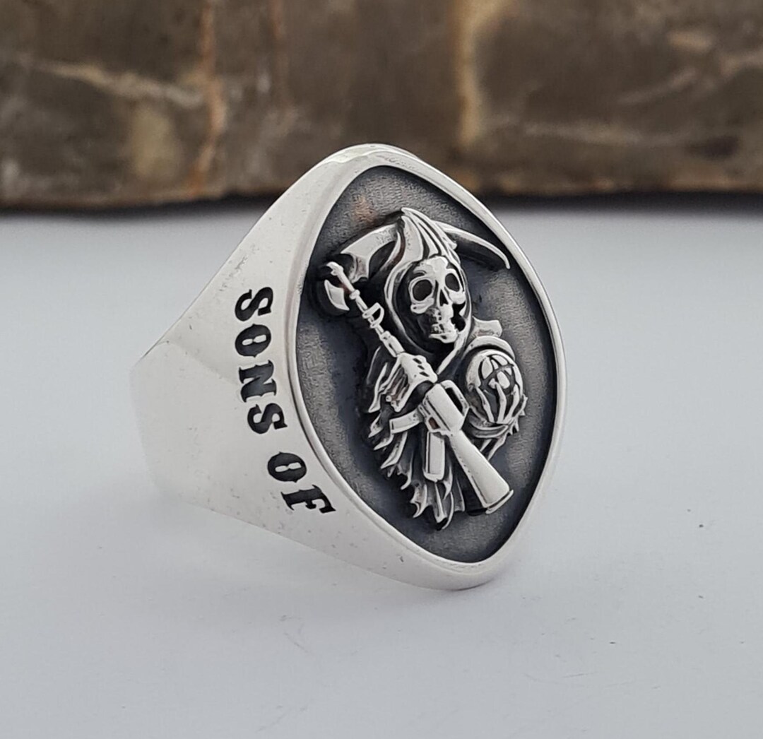 Grim Reaper Sterling Silver Ring - Sons of Anarchy Inspired Biker ...