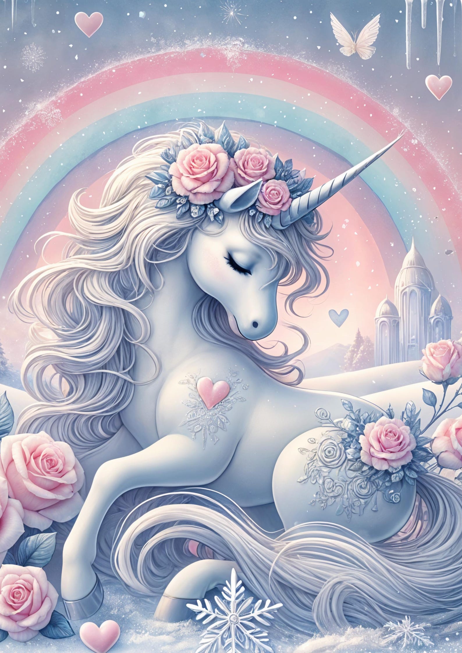 Rainbow Unicorn Card Unicorn Card Birthday Card Kids Card Greeting Card ...