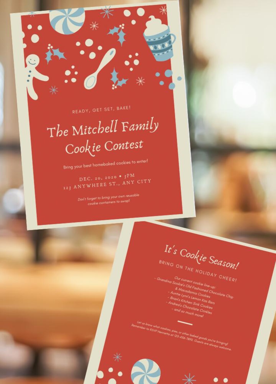 Editable Cookie Contest Invitation, Text Invitation, Christmas Cookie ...