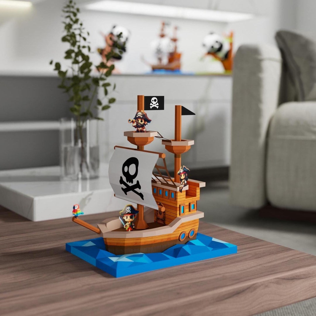3D Papercraft Pirate PDF, SVG, Silhouette Studio Template for Room ...