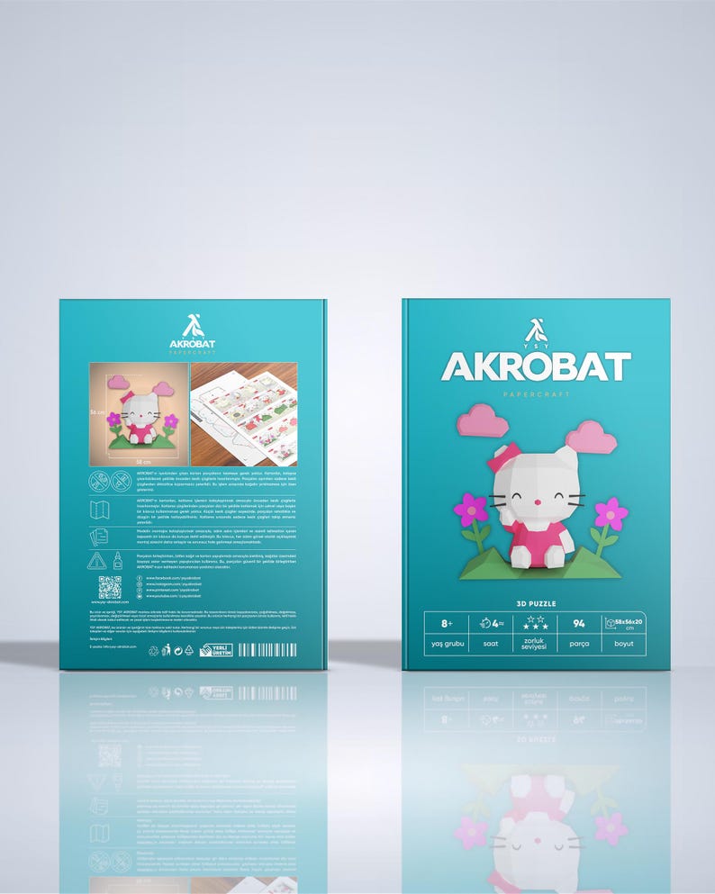 Hello Kitty 3D Papercraft Wall Art Kit: DIY Cat Paper Sculpture - Etsy