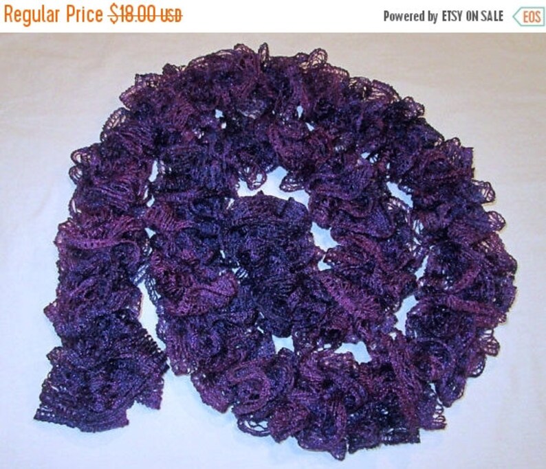 Feminine Ruffle Scarf in Purple, / Fashion Wrap Scarf for Women / Long ...