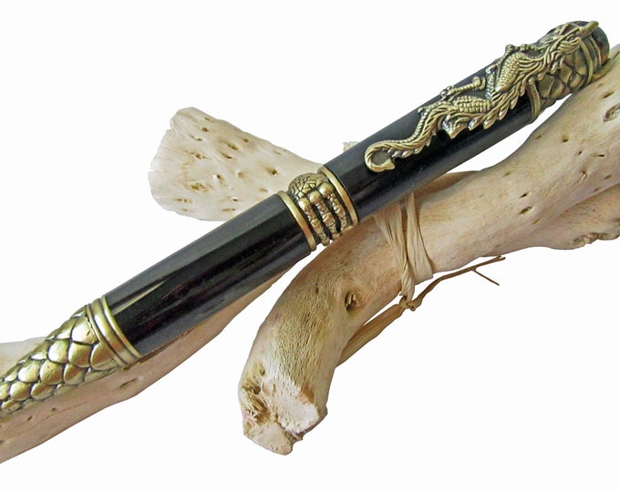 Pen / Dragon Antique Brass Twist Ball Point Pen Handcrafted Gift by ...