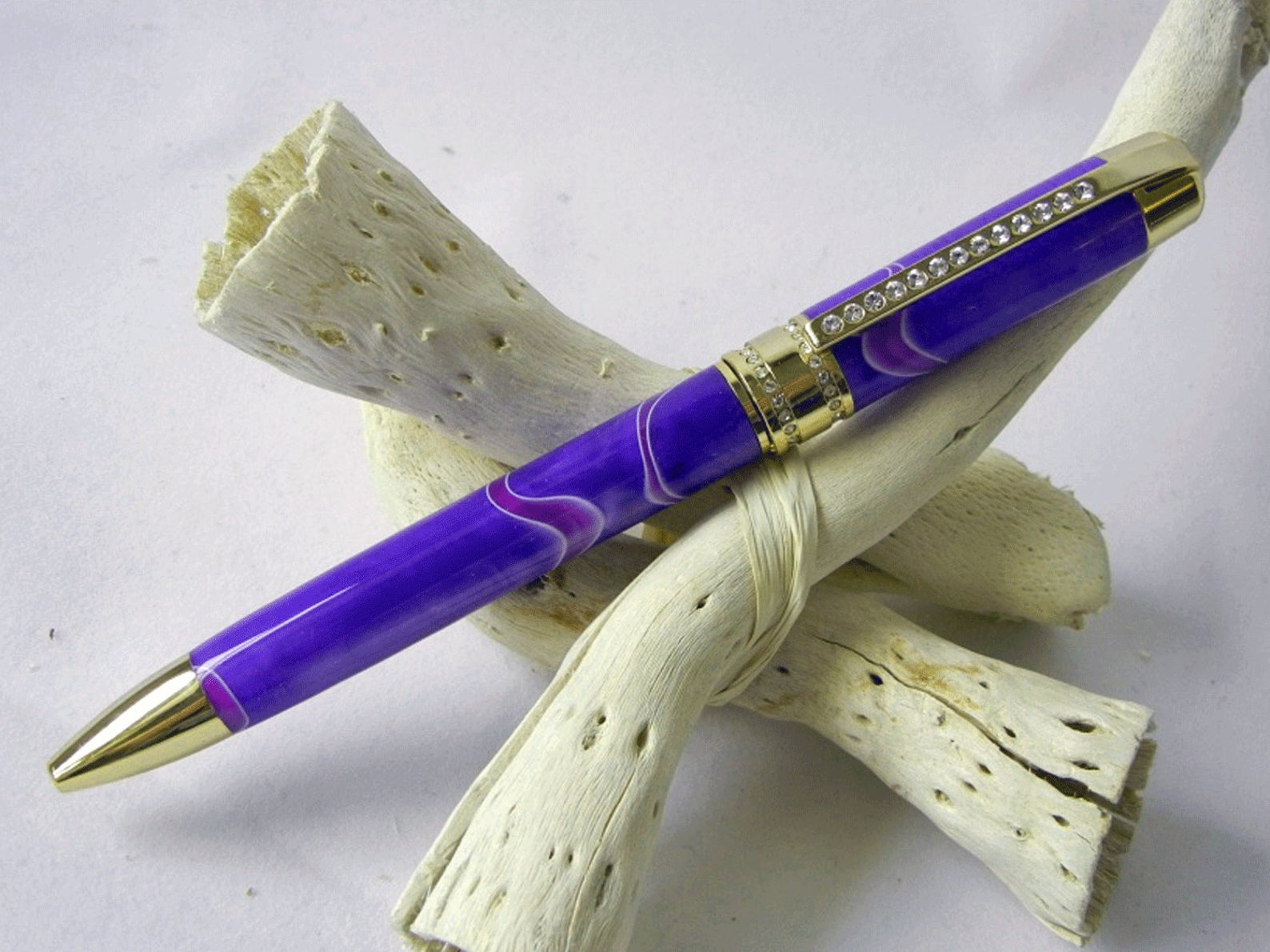 Pen in Princess Purple Passion, 24kt Gold Feminine Swarovski Crystals ...