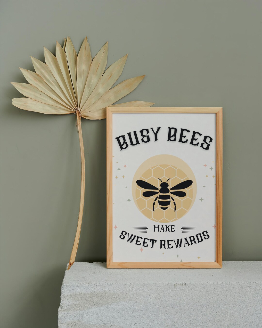 Busy Bees Wall Art - Motivational Printable Quote - Honeycomb Decor for ...