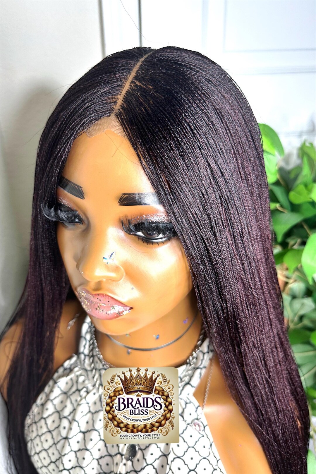 Long Handmade Braided Lace Wig Lightweight Natural Look and Comfortable ...