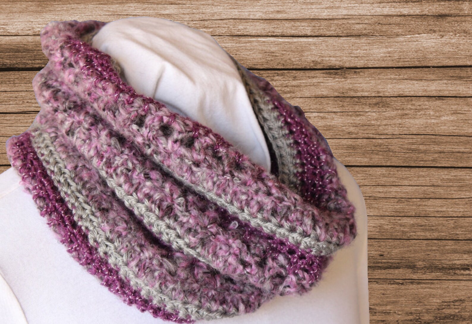 Crochet Pattern for Cowl Crocheted Scarf Patterns Colorful - Etsy