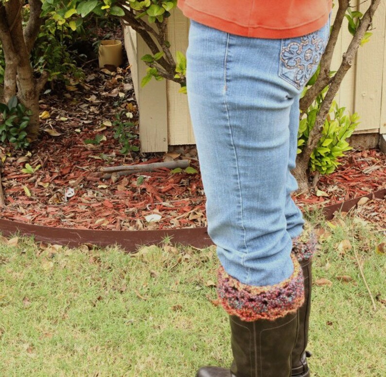 Easy Crochet Patterns Using Homespun Yarn, Crocheted Boot Cuff Pattern ...