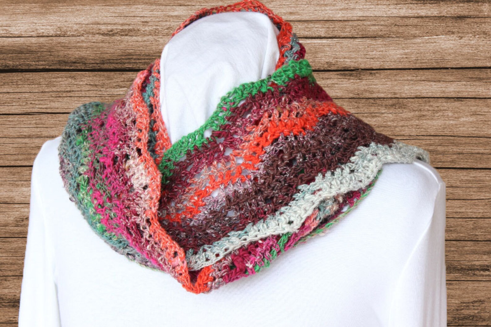 Crochet Scarf Pattern Wavy Ripple Crocheted Scarf With - Etsy