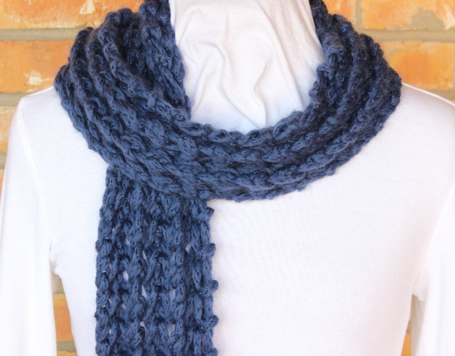Easy Pattern for Knit Scarf Chunky Knit Scarf Pattern - Etsy