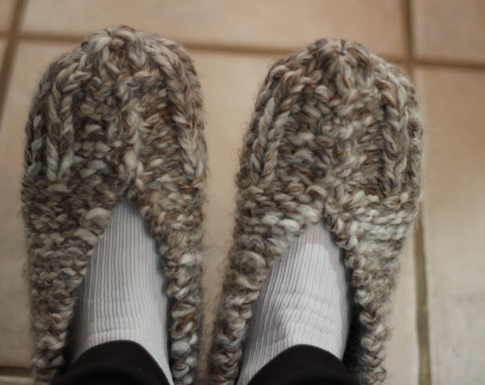 Knitting Pattern for Slippers, Chunky Knit Slipper Pattern, Knit ...