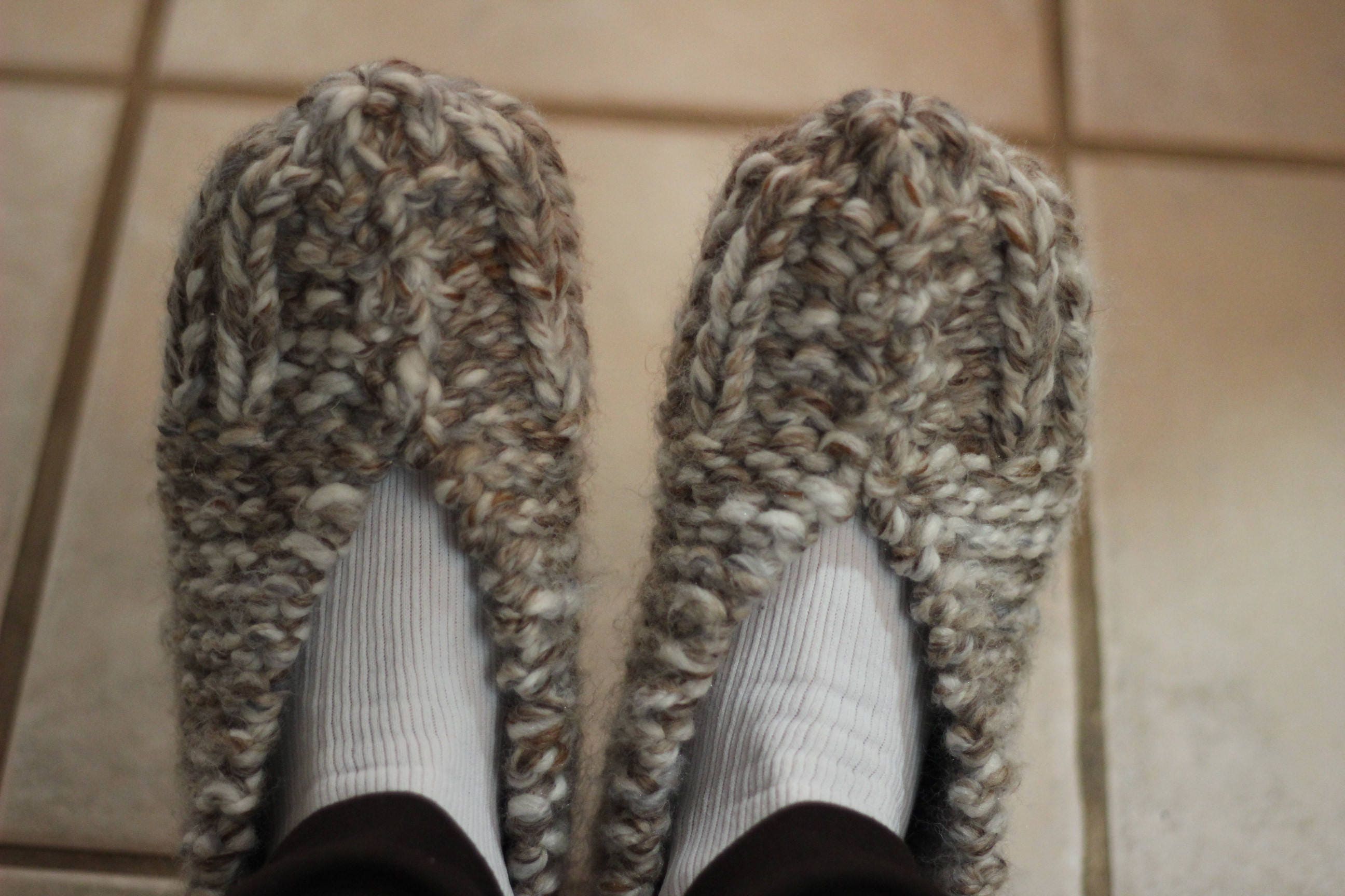 Knitting Pattern for Slippers Chunky Knit Slipper Pattern - Etsy