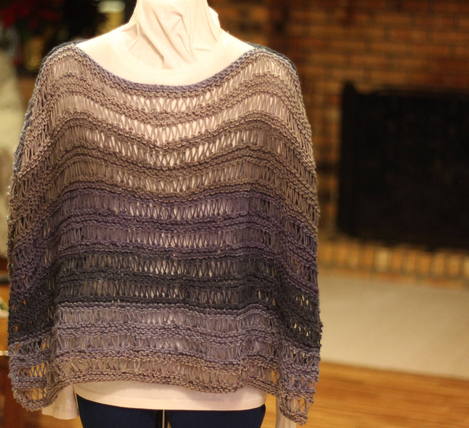 Knit Poncho Pattern Knitted Cape Pattern Easy to Knit Poncho | Etsy