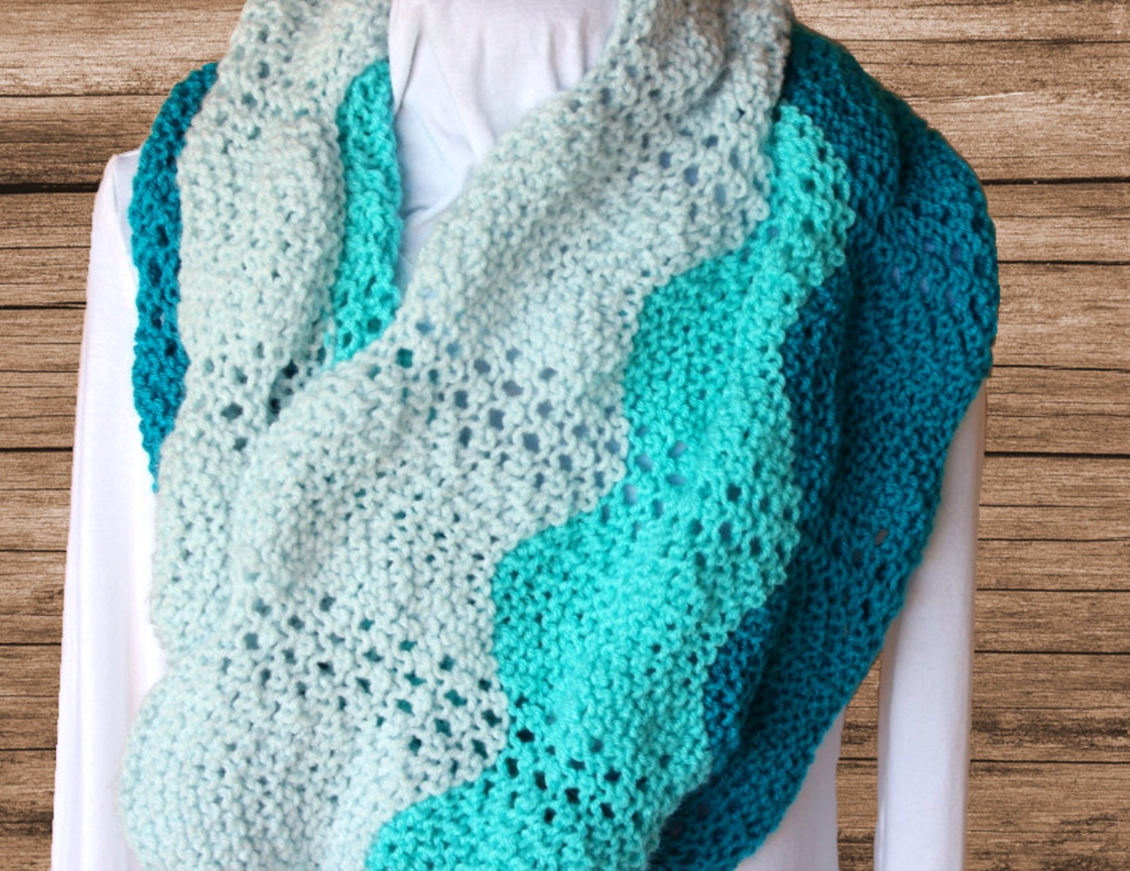 Knit Cowl Pattern Gradient Colors Knit Scarf Pattern Knitted - Etsy