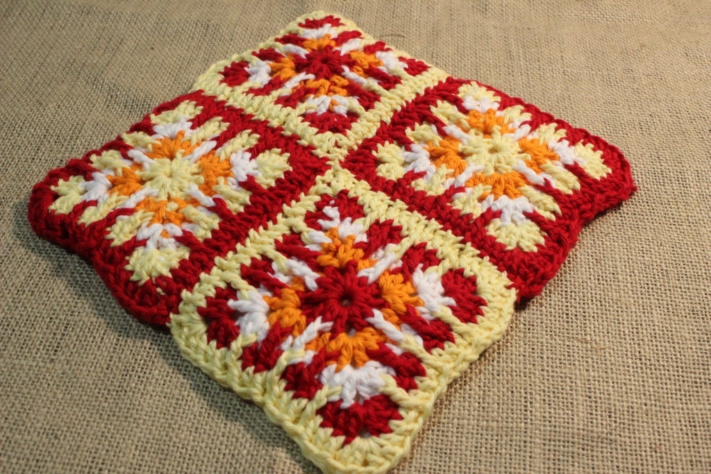 Crochet Patterns for Potholders, Crochet Potholder Pattern, Double ...