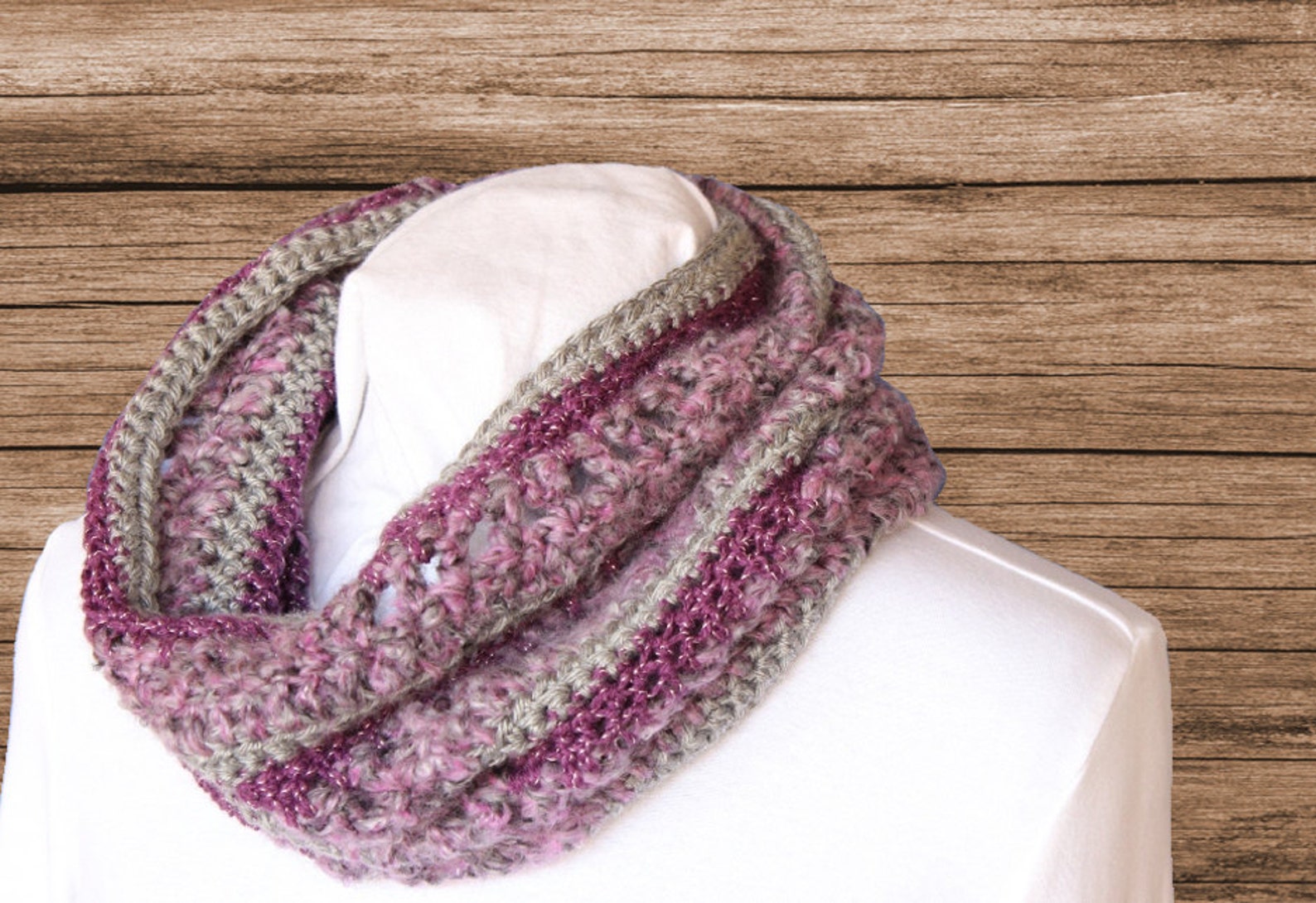 Crochet Pattern for Cowl Crocheted Scarf Patterns Colorful - Etsy