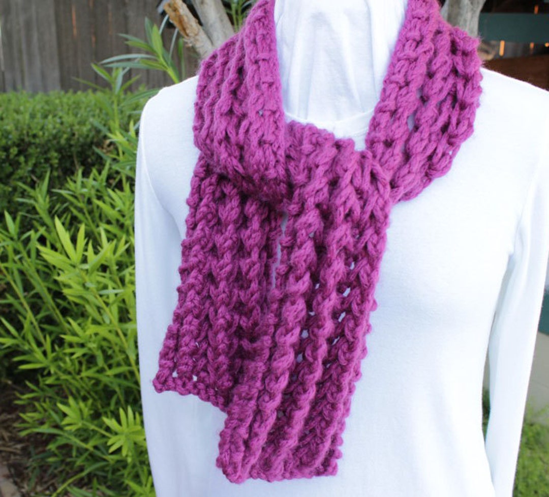 Chunky Knit Scarf Pattern, Knit Patterns for Chunky Yarn - Etsy
