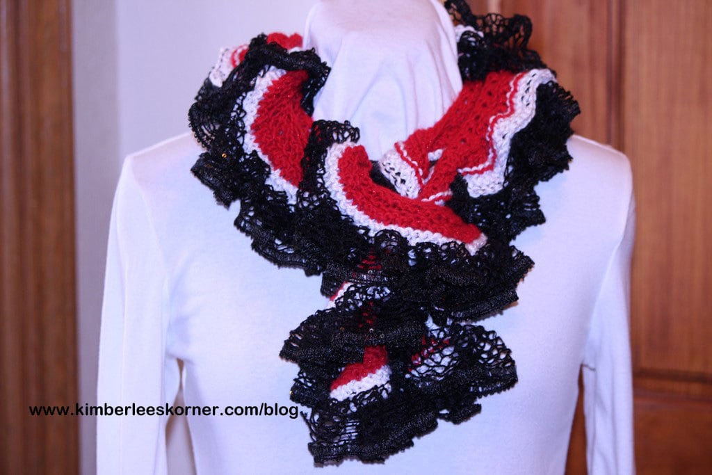 Knitting Patterns for Sashay Yarn, Knit Pattern for Ruffle Scarf, Easy ...