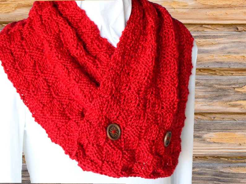 Knit Scarf Pattern With Buttons, Knitting Patterns for Scarves - Etsy
