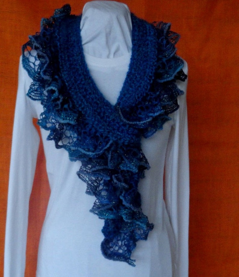 Crochet Scarf Pattern Crochet Scarf With Ruffle Yarn Edging - Etsy