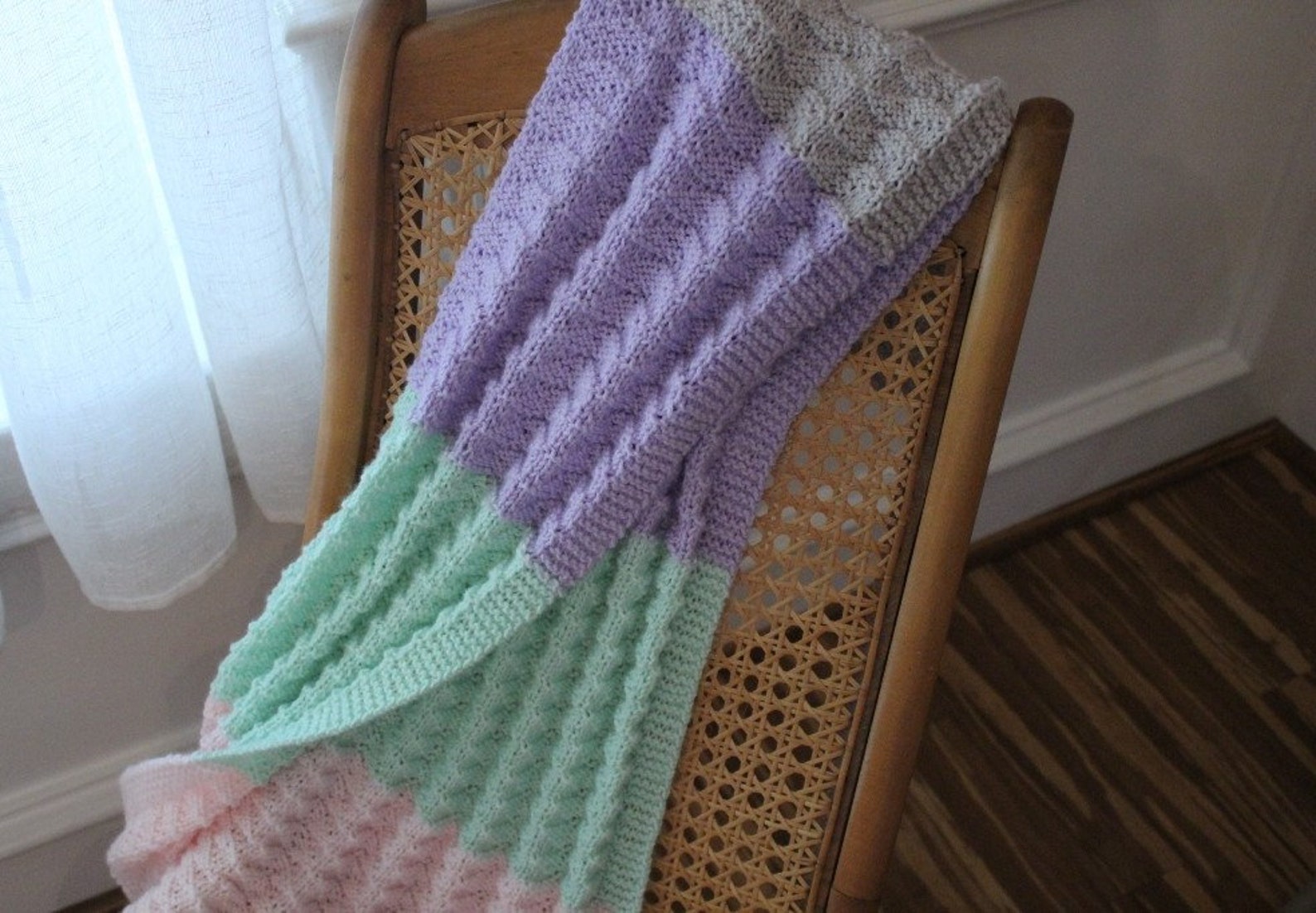 Baby Blanket Knitting Pattern, Textured Knit Stroller Blanket (digital ...