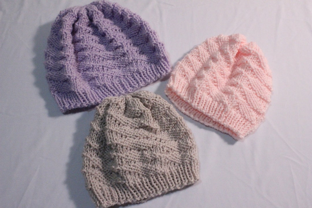 Knitting Pattern for Baby Hat, Baby Hat Knit in Round Using Circular ...