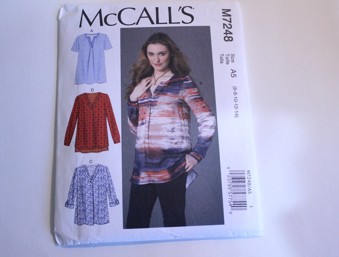 Mccalls 7248 Sewing Pattern for Shirts Mccalls Sewing - Etsy