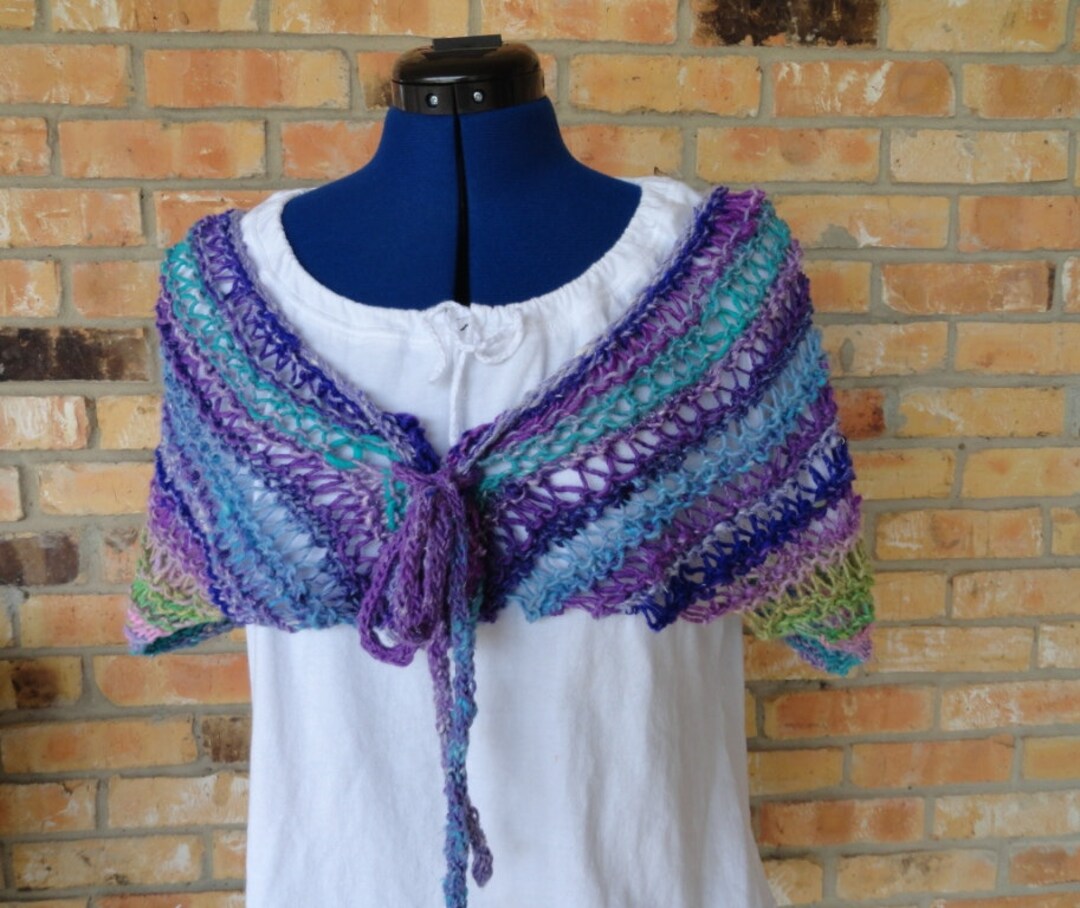 Knit Wrap Pattern, Easy to Knit Cape Design, Knit Scarf Patterns ...