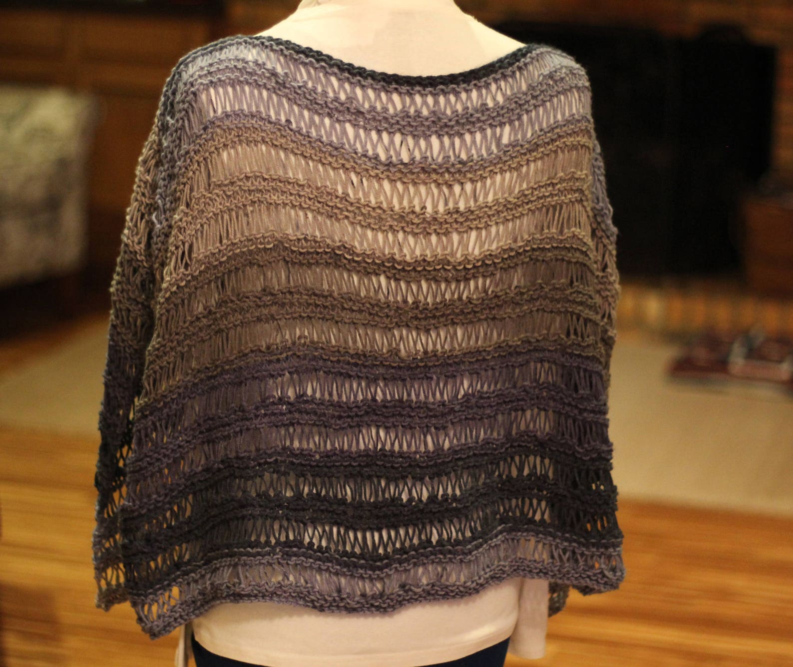 Knit Poncho Pattern Knitted Cape Pattern Easy to Knit Poncho - Etsy