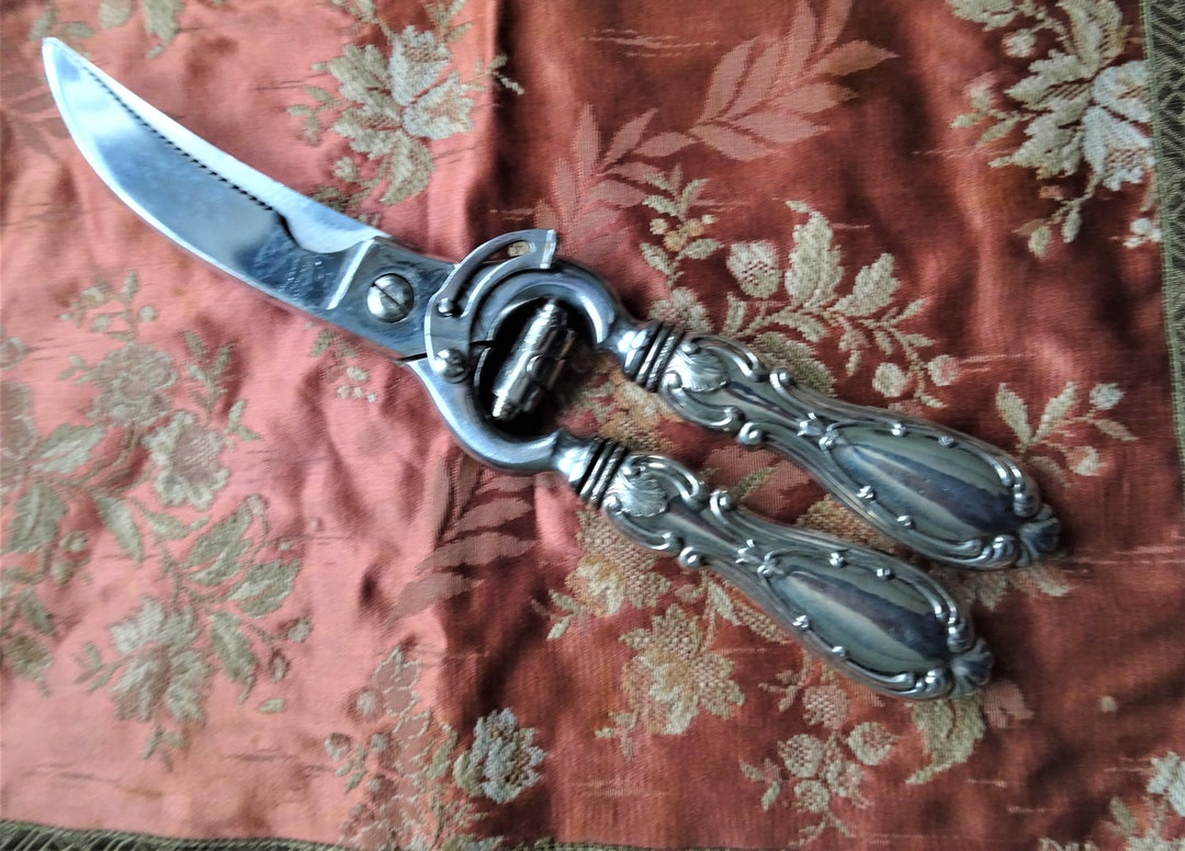 BEAUTIFUL Vintage Sterling Silver Poultry Shears, Chicken Meat Shears ...