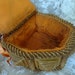 LOVELY Victorian Sewing Basket, Antique Folk Art Woven Straw Basket ...