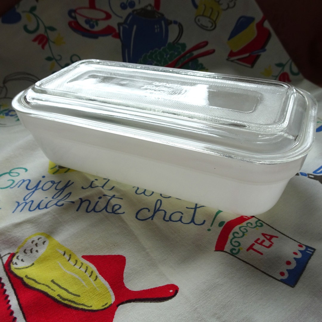 Vintage MCM Fire King Covered Oven or Fridge Dish,atomic Era,mid ...