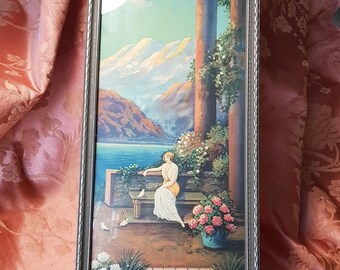 Antique 1930s R. Atkinson Fox Framed Art Deco Untitled Mountain Lake ...
