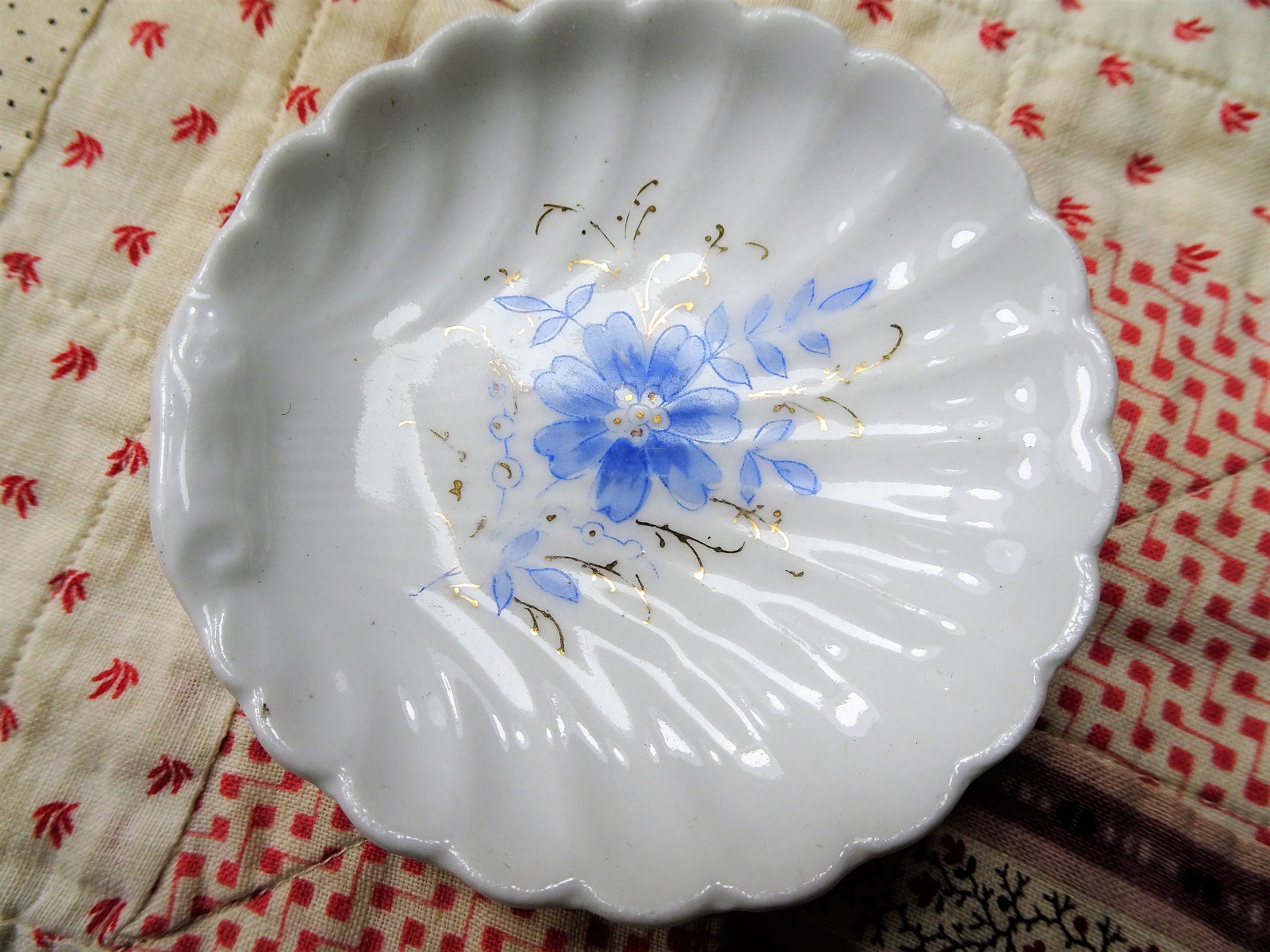 SWEET Antique Transferware Butter Pat,shell Shape Butter Pat,victorian ...