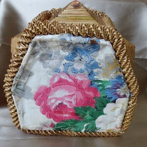 LOVELY Victorian Sewing Basket, Antique Folk Art Woven Straw Basket ...