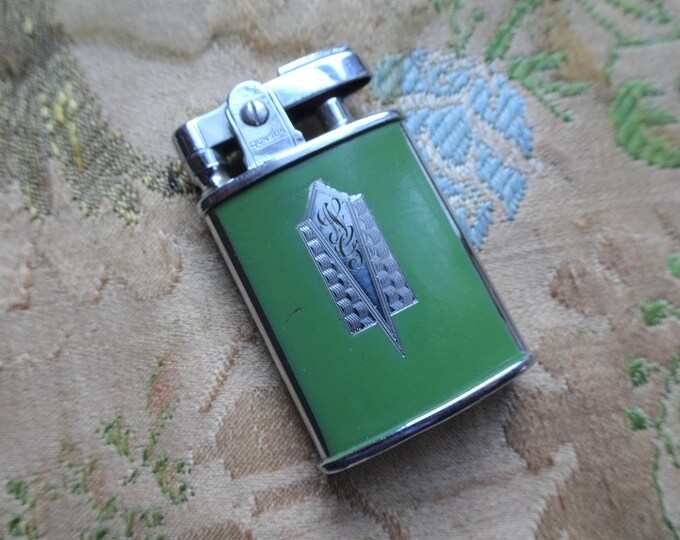 ART DECO Lighter,vintage Lighter, Ronson Gem, Green and Silver,monogram ...