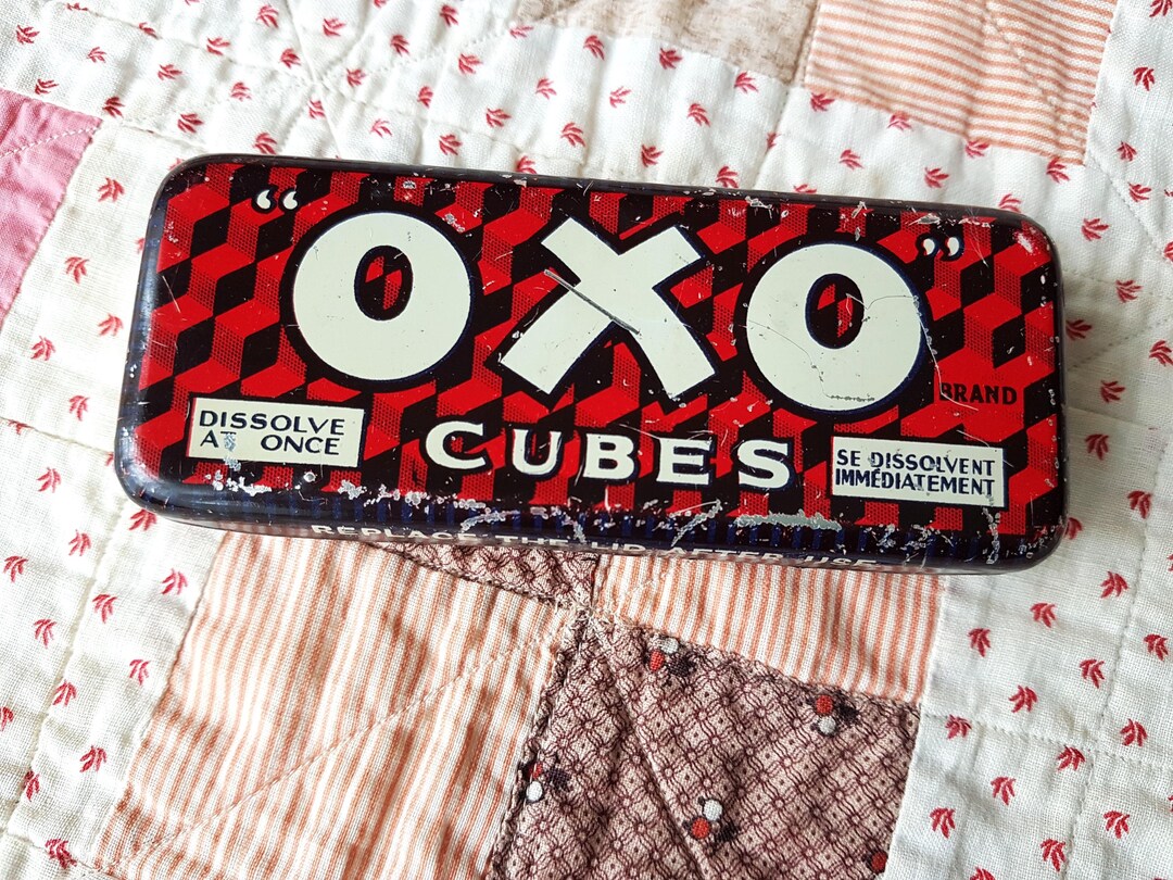 ANTIQUE Colorful OXO Cubes Tin, Decorative Vintage Tin,farm House Decor ...