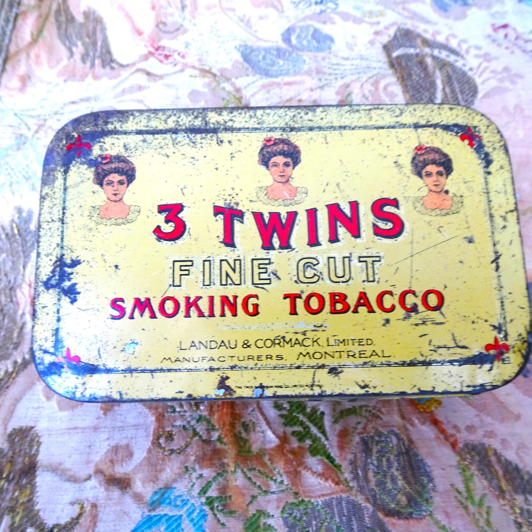 RARE Antique 3 Twins Fine Cut Smoking Tobacco Tin, Landau & Cormack, 3 ...