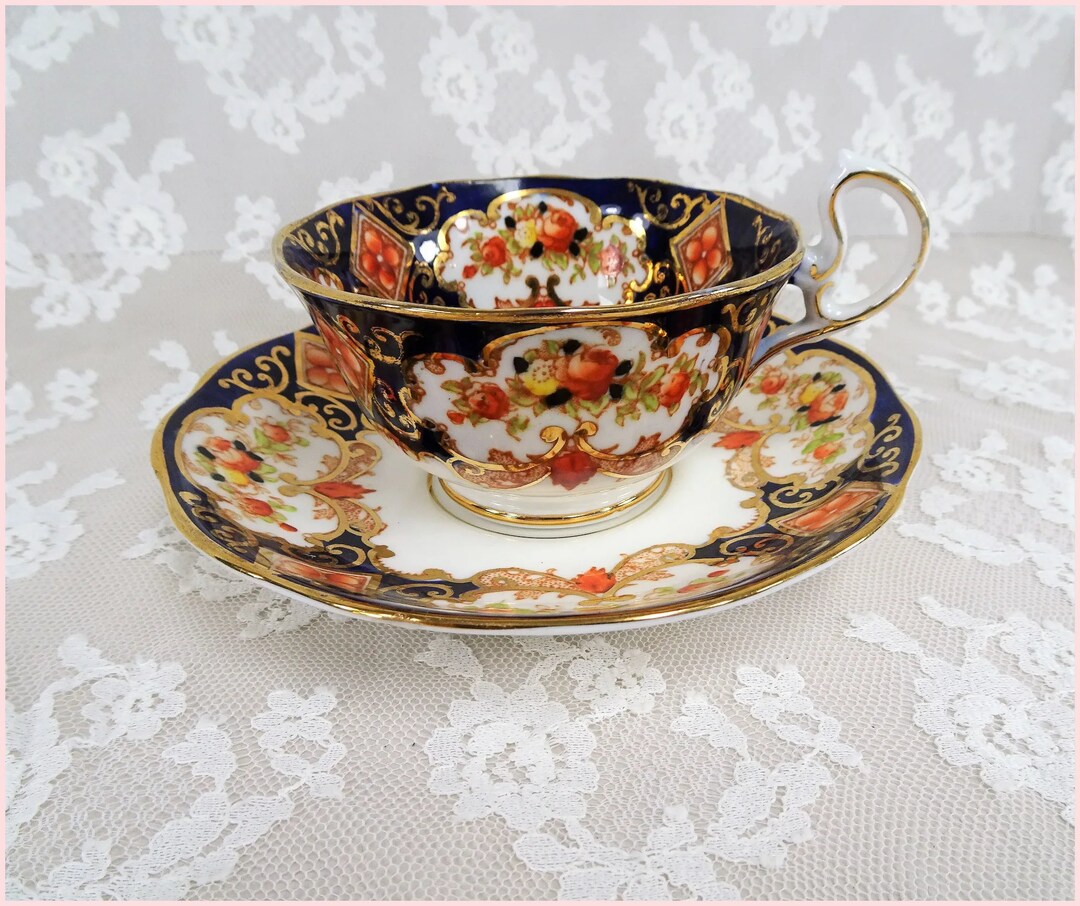 Antique Royal Albert DERBY Teacup and Saucer, English Bone China ...