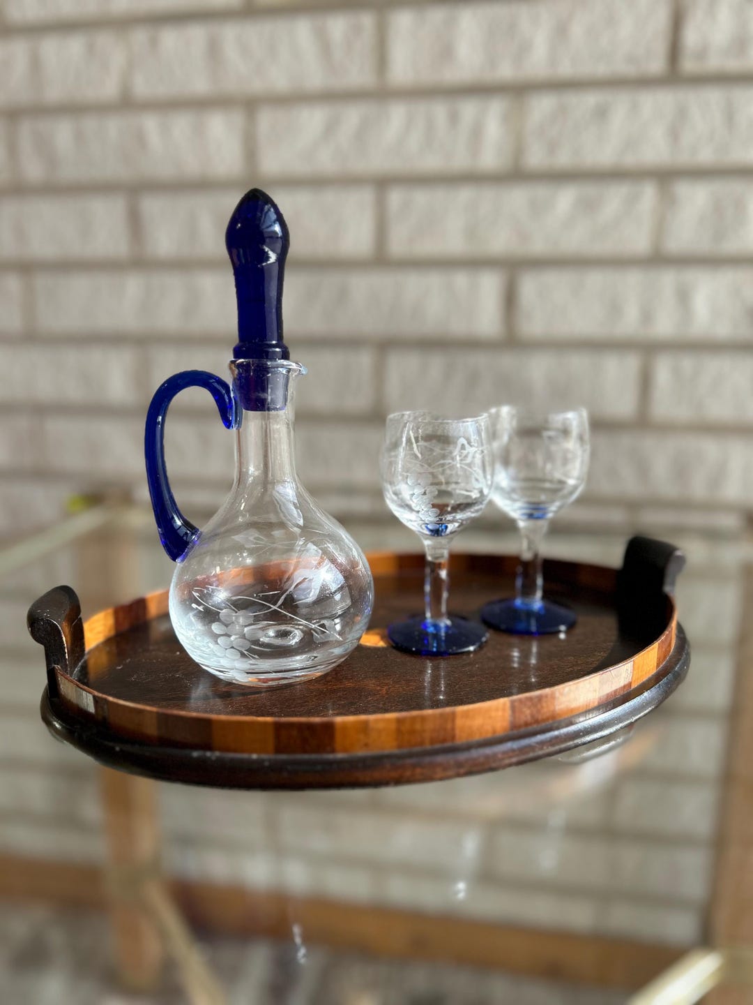 Vintage Cobalt Blue Decanter Set – Mid-century European Barware - Etsy UK