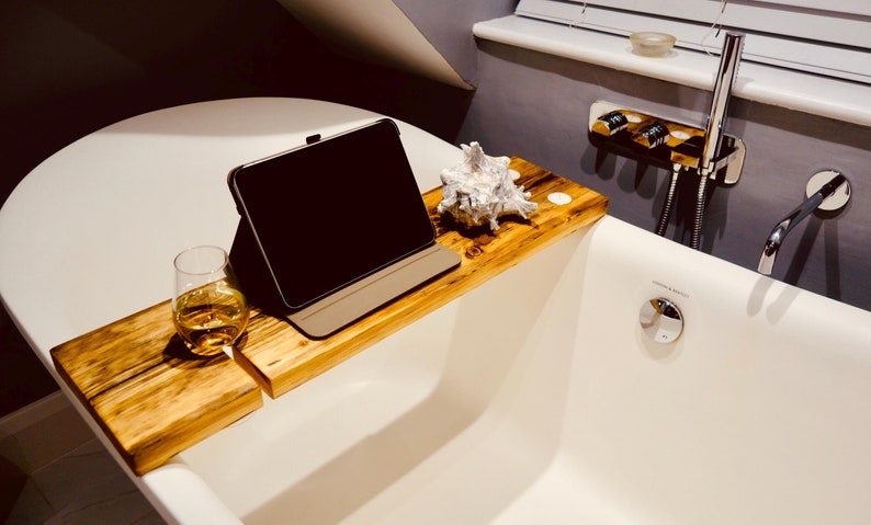 Rustic Wood Bath Caddy - Etsy