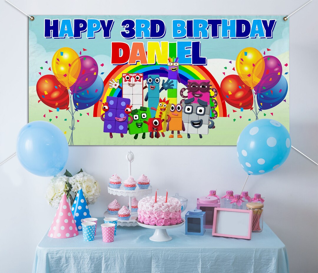 Personalized Birthday Numberblocks Banner, Printable Party Banner ...