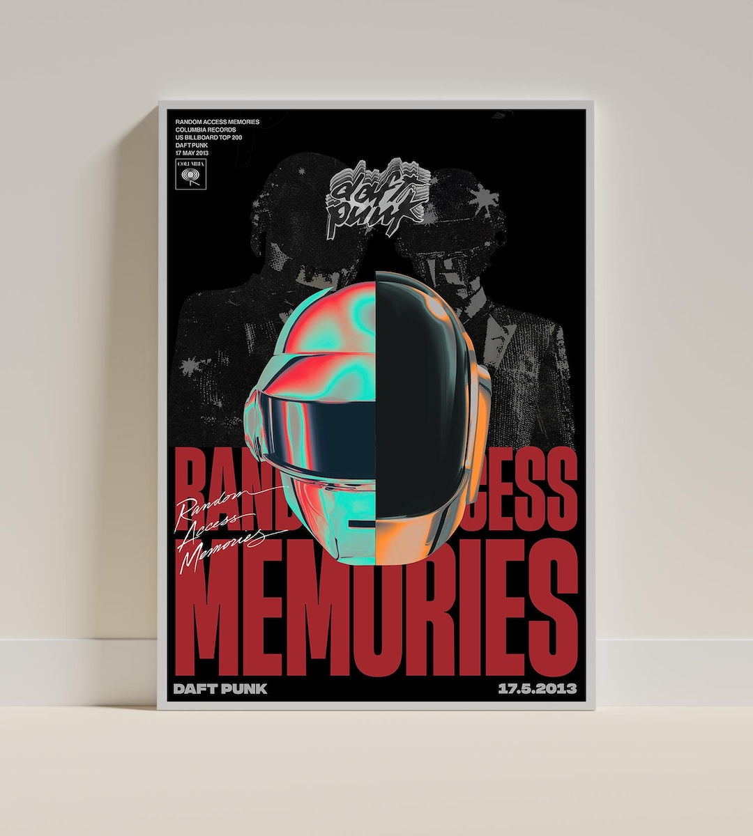 Rolled Posters, Daft Punk Random Access Memories Album Poster A3, Music ...