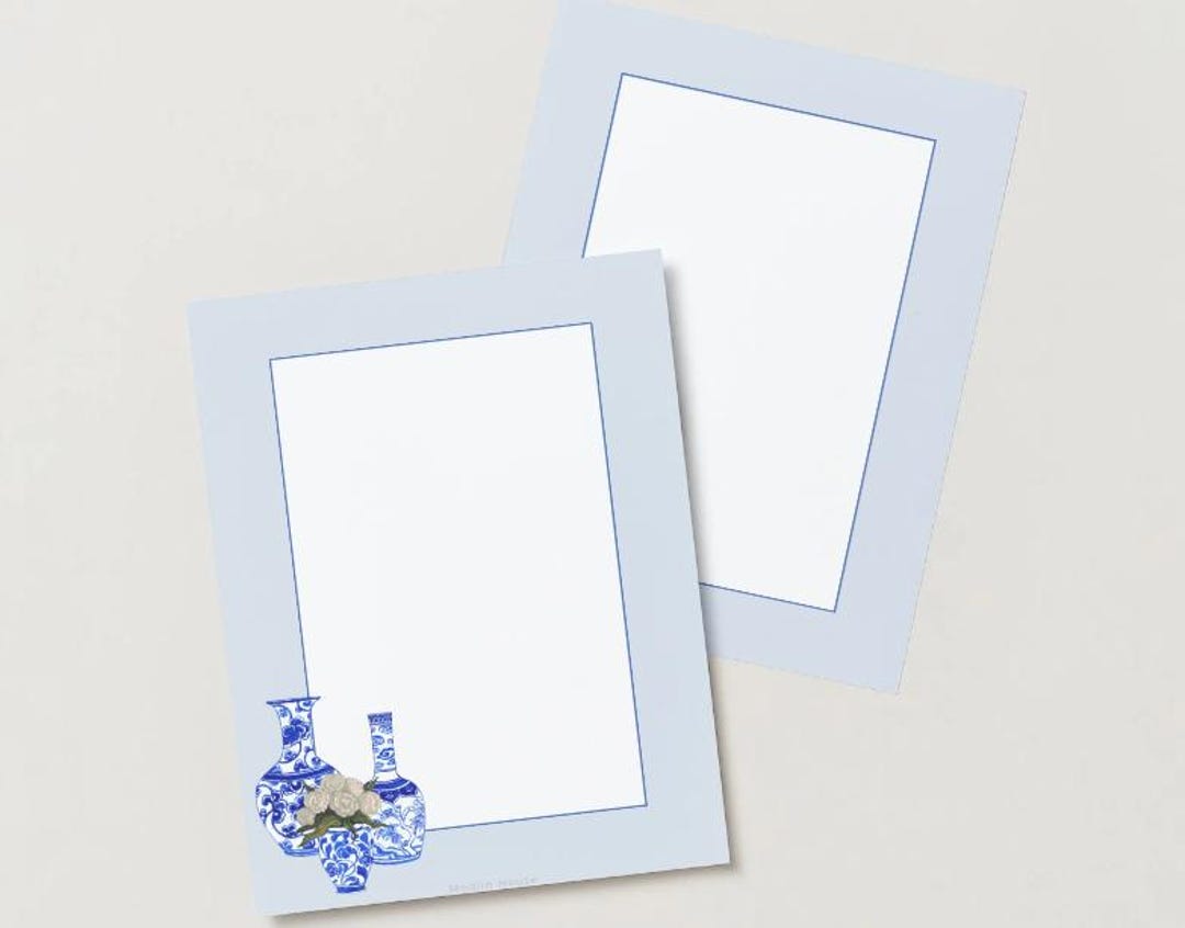 No. 909c - Grandmillennial Stationary - White, as PDF 8.5x11 - Etsy