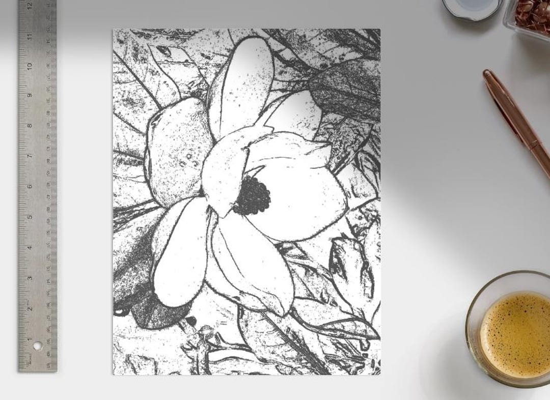 No. 103 Art: Magnolia BW, PDF & PNG - Etsy