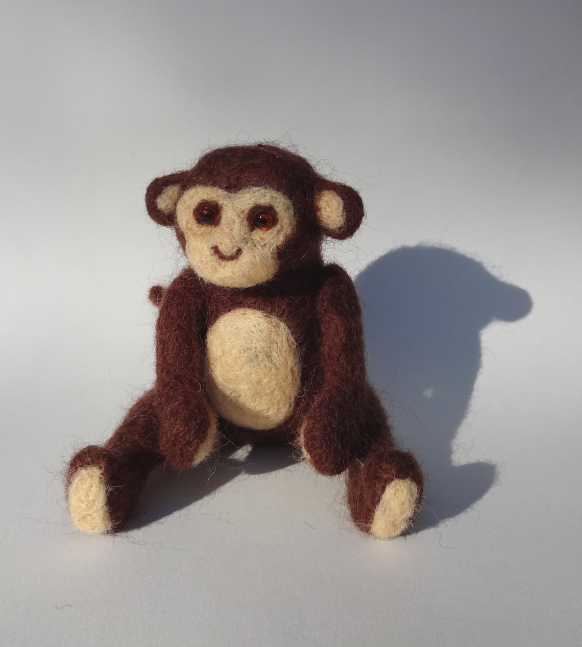 Needle Felted Monkey - Handmade Teddy Bear Monkey Cute Felt Monkey ...