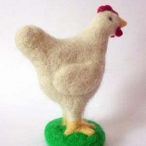 Needle Felted White Hen - Wool Chicken - OOAK Soft Sculpture - Art Doll ...