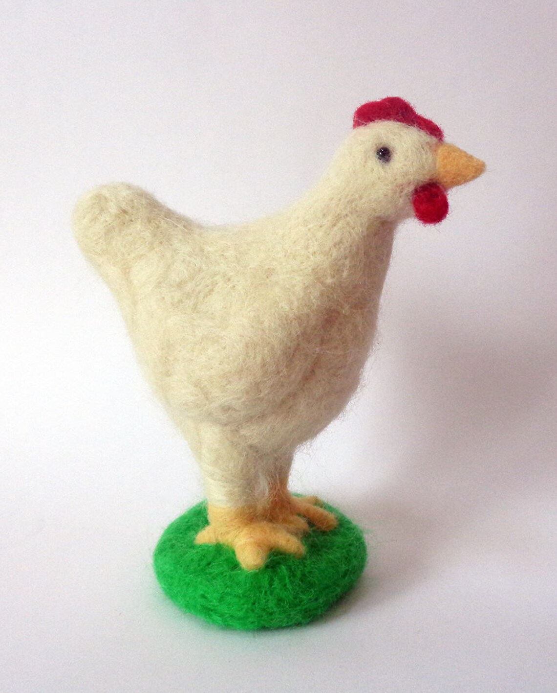Needle Felted White Hen - Wool Chicken - OOAK Soft Sculpture - Art Doll ...